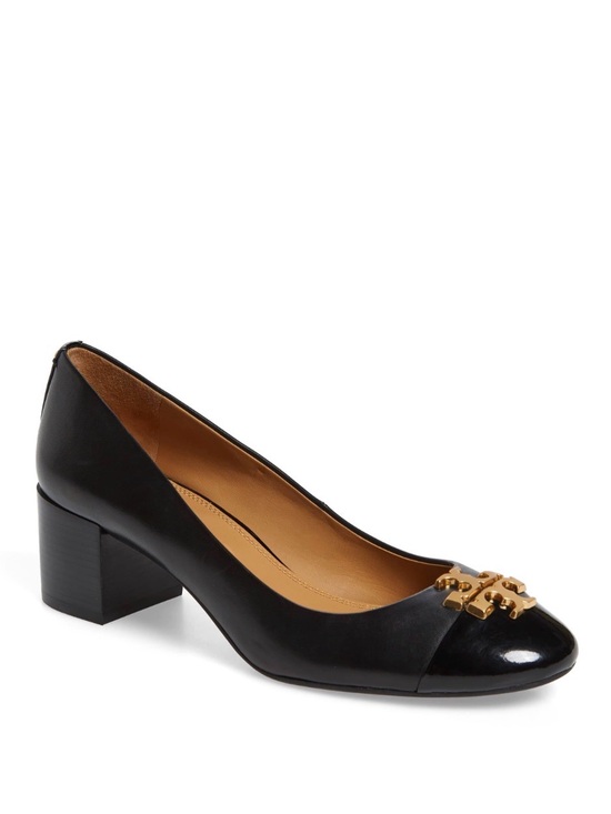 Tory Burch | Shoes | Tory Burch Designer Everly Cap Toe Leather Black ...